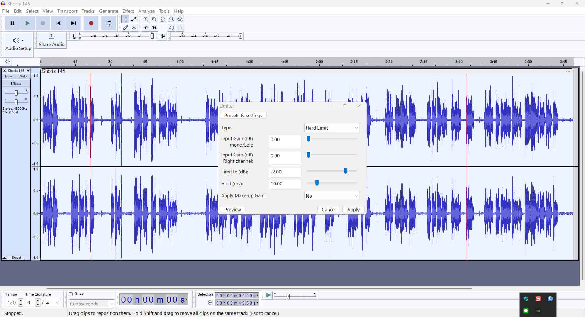Audio Processing for Voice-overs in Audacity